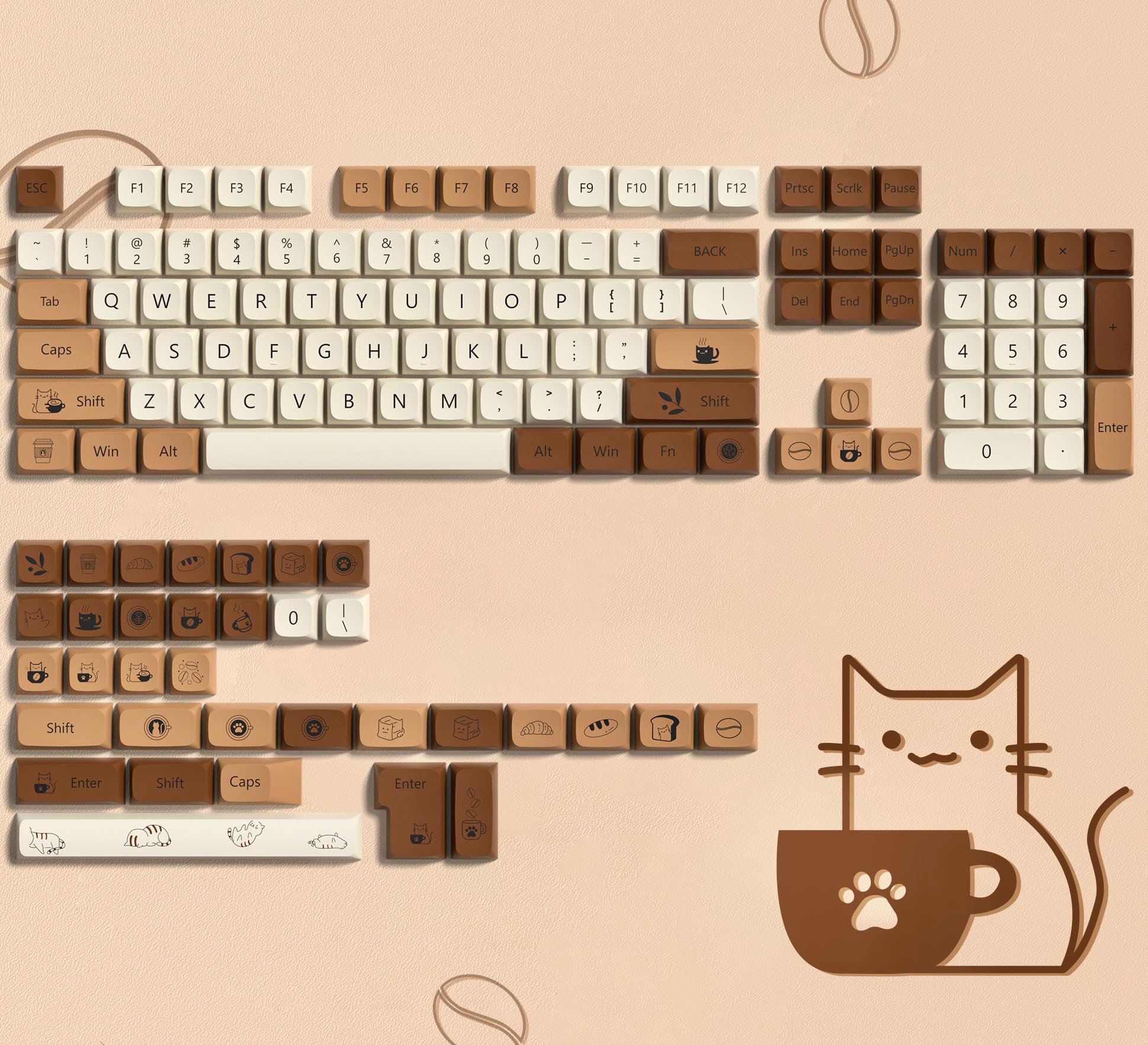 Mua PBT keycaps,XDA Profile keyboard keycaps 75 percent,cute keycaps ...