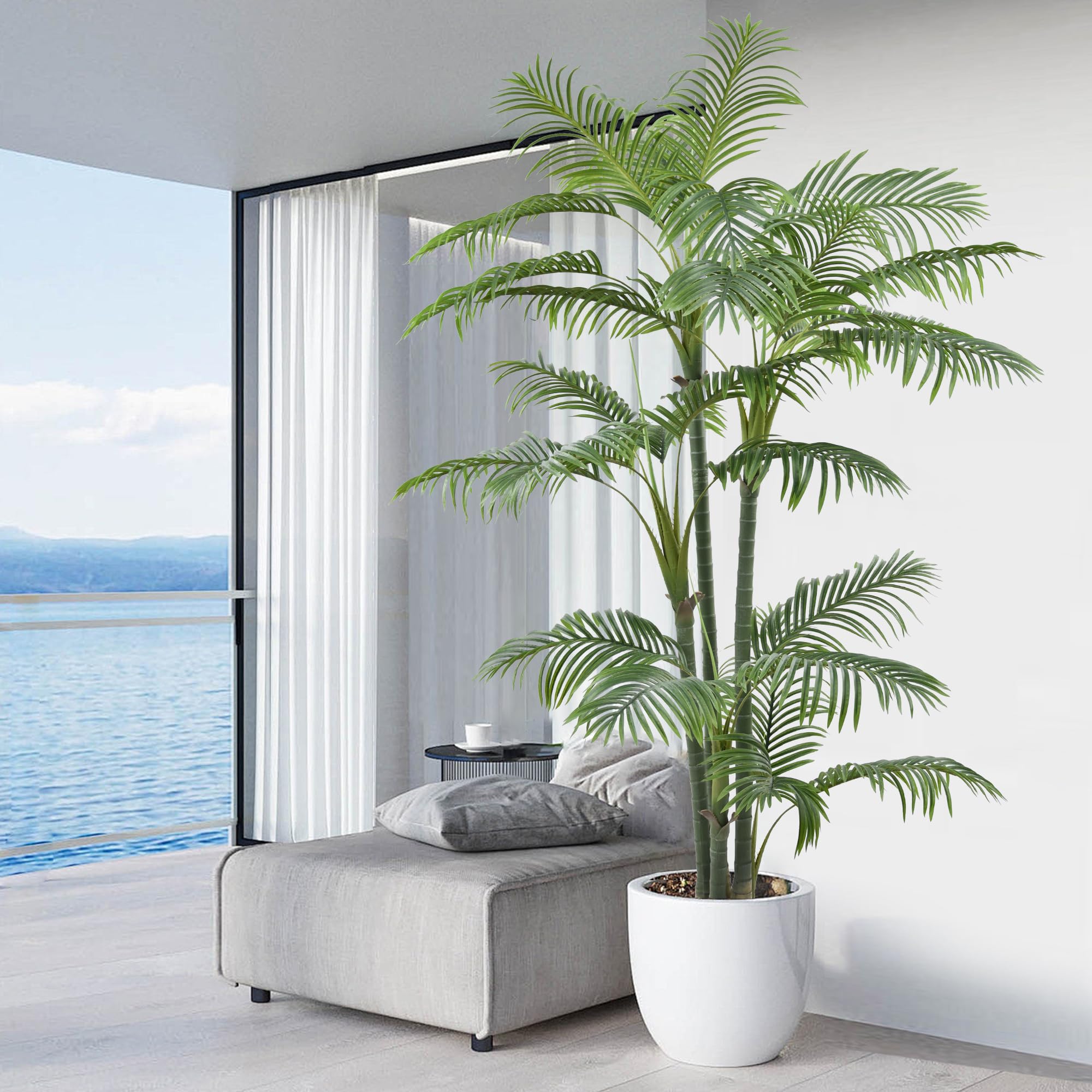 Artificial Palm Tree 7FT(84in) Tall Faux Tree with Large Trunks and 29 ...