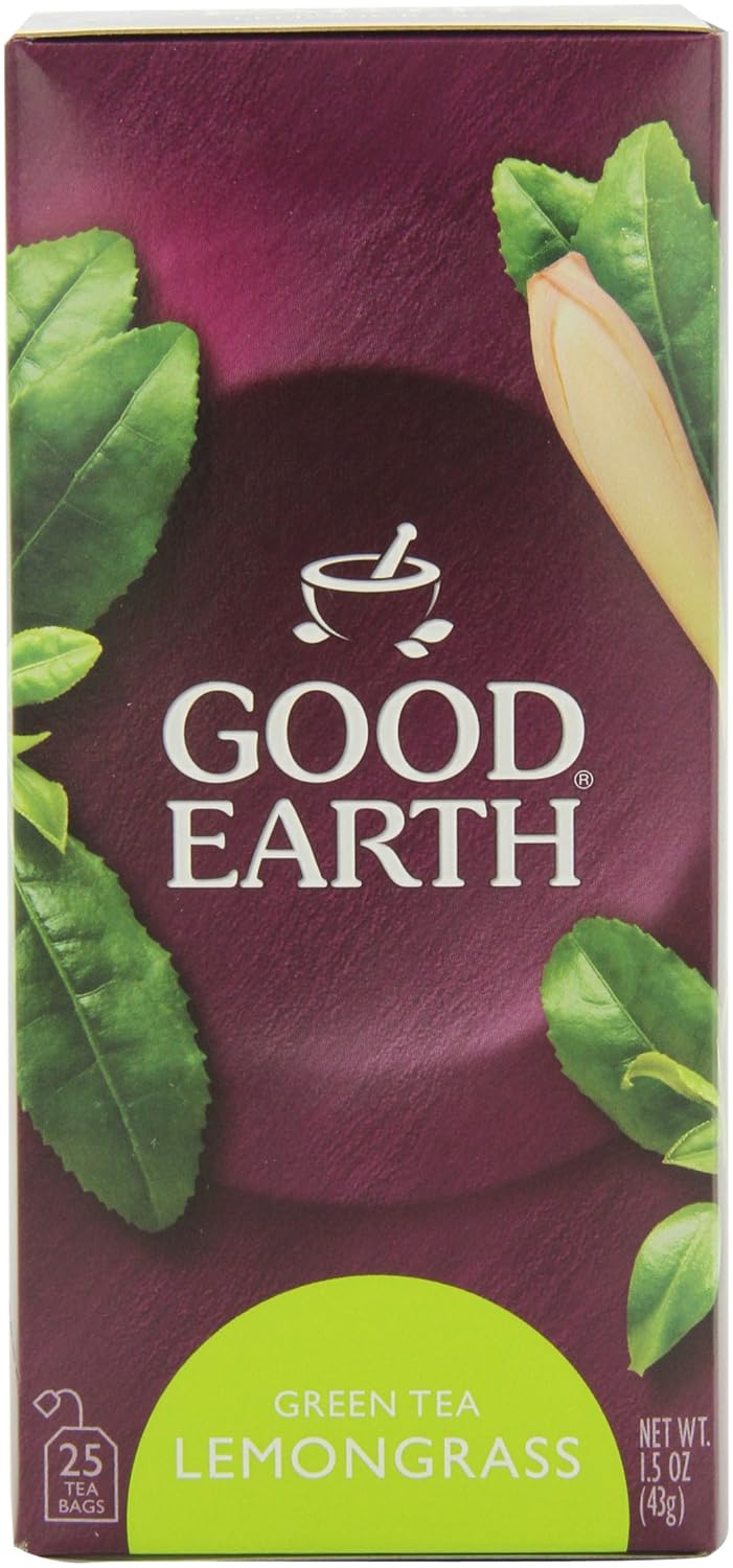 Amazon.com : Good Earth Green Tea, Lemongrass, 25-Count Tea Bags (Pack ...