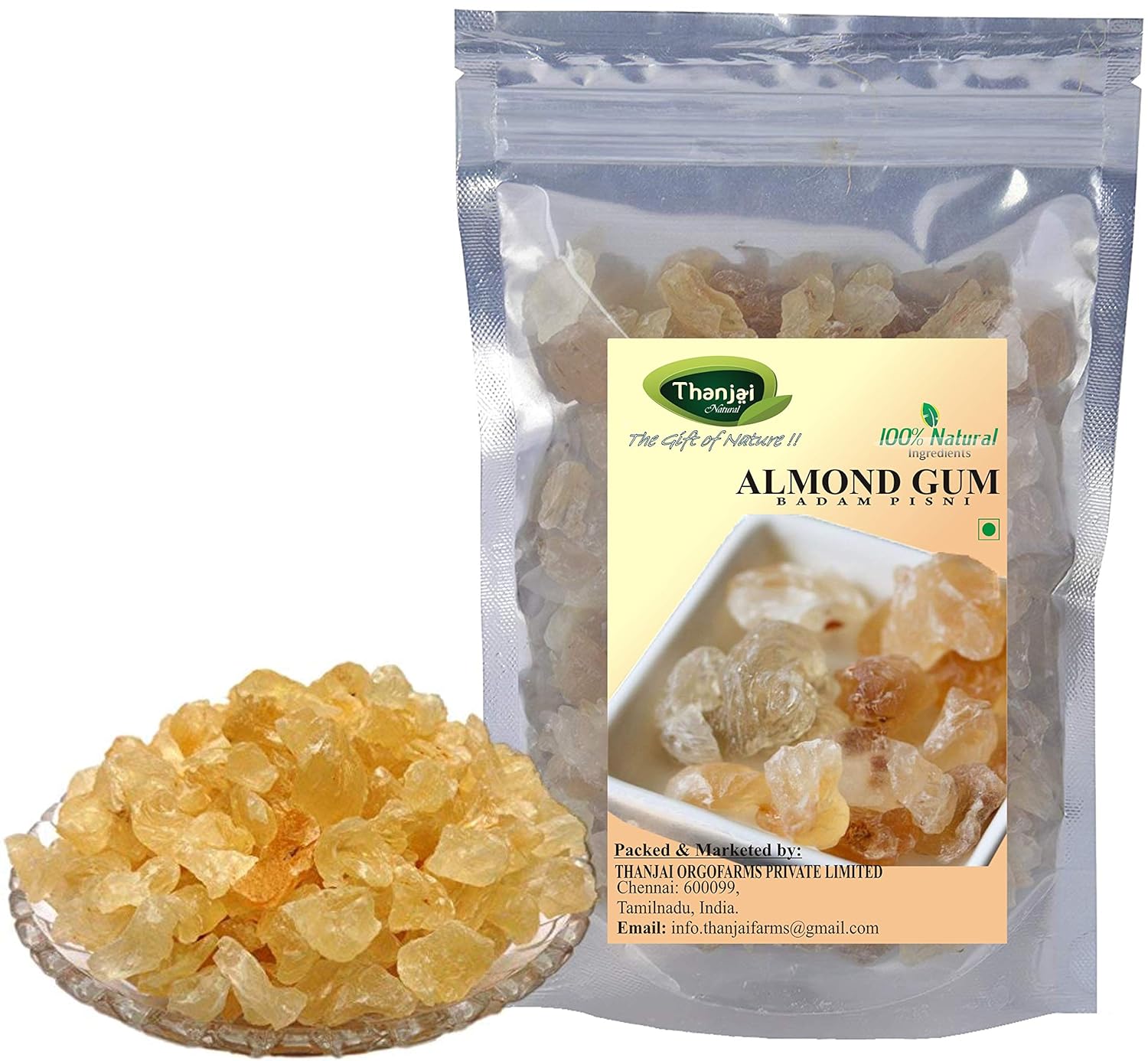 Thanjai Natural Almond Pisin Badam Gum (250 g): Amazon.in: Grocery ...