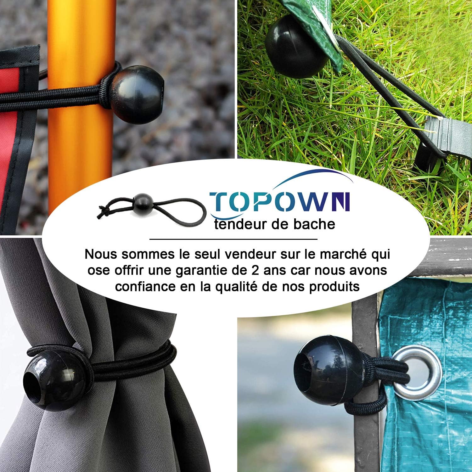 TOPOWN 40 Pcs Bungee Ball Bungees Ball Bungee Cords Trap Bungee Balls ...