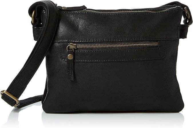Fat Face Women's Debbie Double Zip Cross-Body Bag Black (Black): Amazon ...