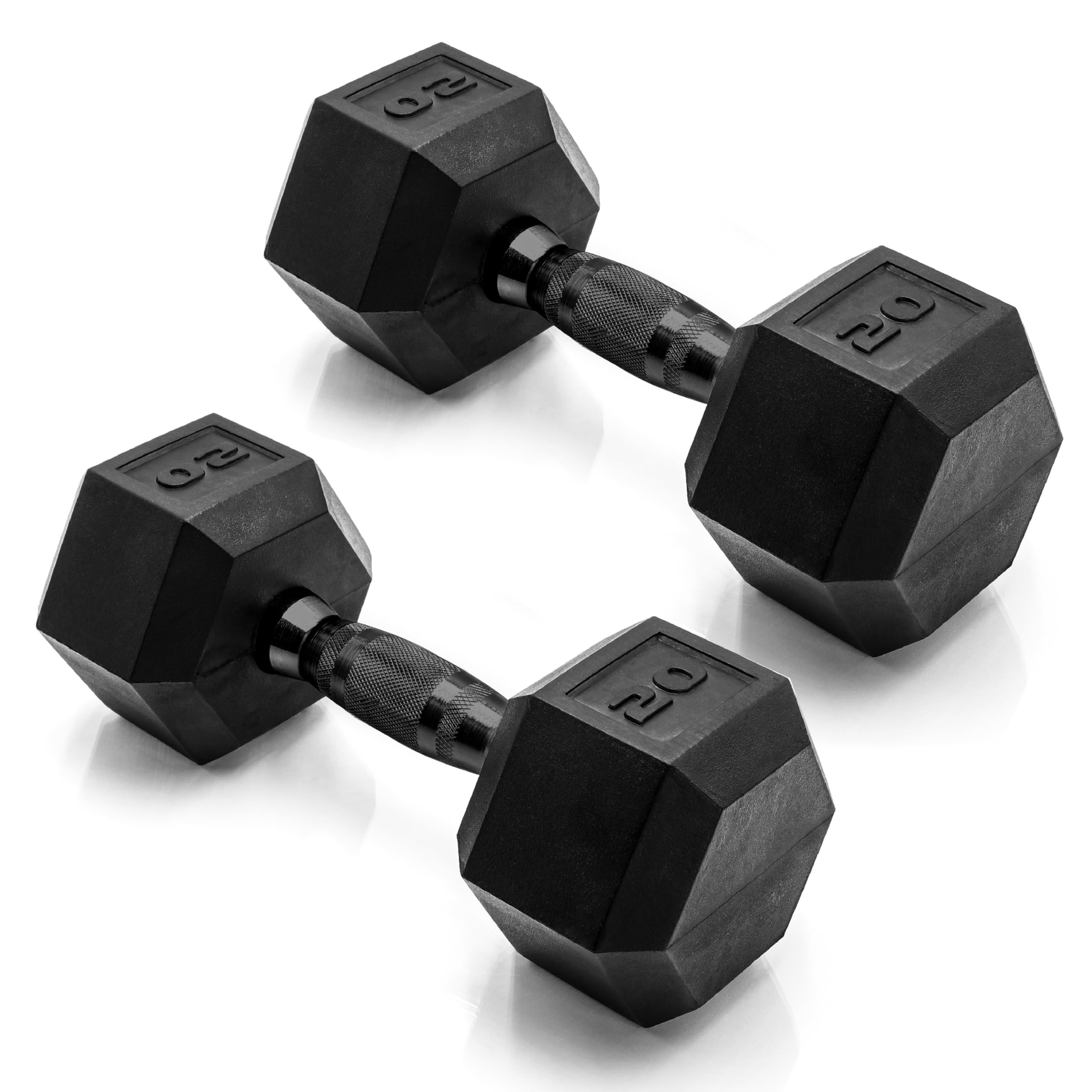 CAP Barbell 20 LB Coated Hex Dumbbell Weight Pair with Black Handle for ...