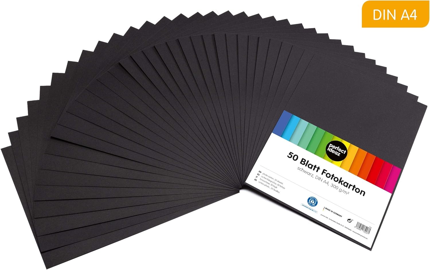 perfect ideaz 50 feuilles DIN-A4 carton photo noir, carton de bricolage ...