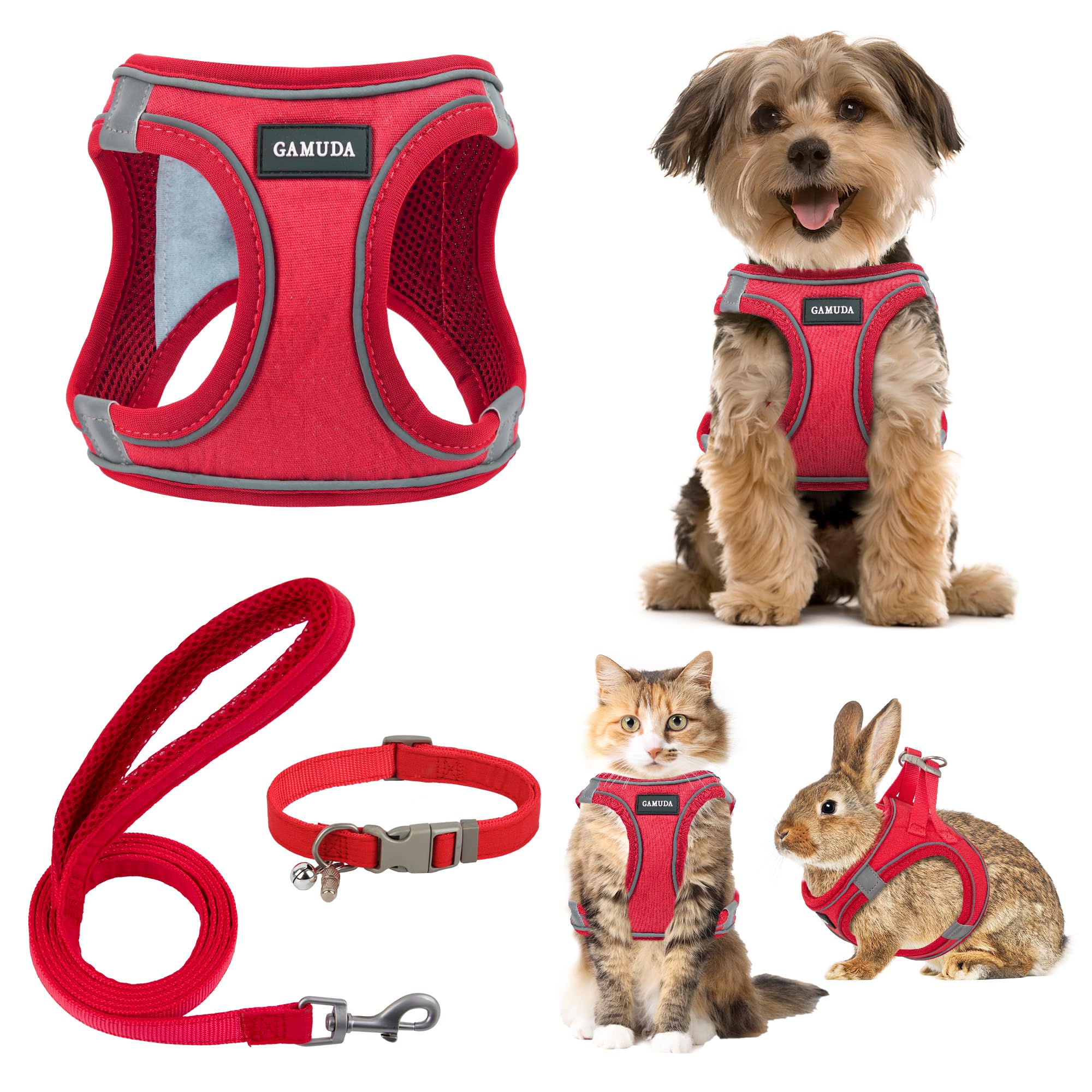 GAMUDA Small Pet Harness Collar and Leash Set, Step in No Chock No Pull ...