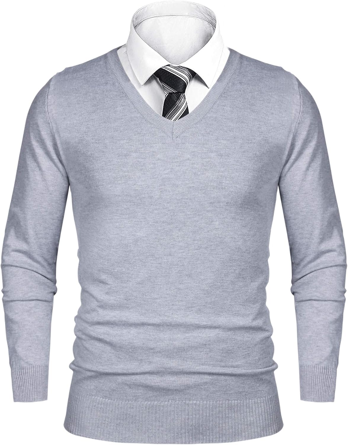 iClosam Pull Homme à Col en V Pull-Over Hommes Pull Tricoté en Maille ...