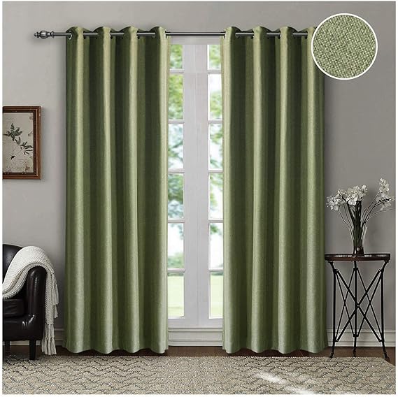 Singinglory Lot de 2 Rideaux Occultants à Oeillets en Effet Lin ...
