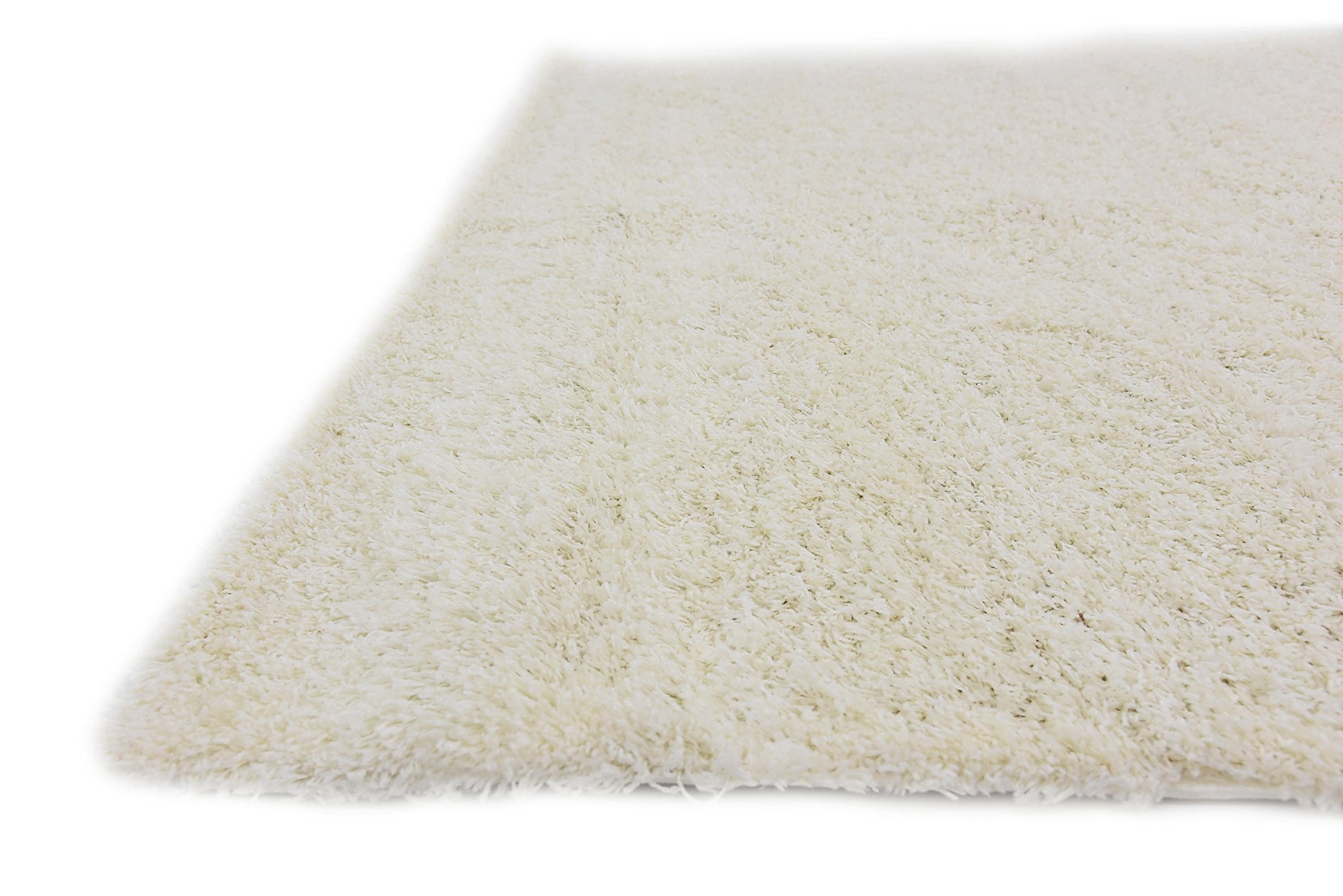 Unique Loom Solo Solid Shag Collection Modern Plush Snow White Square ...