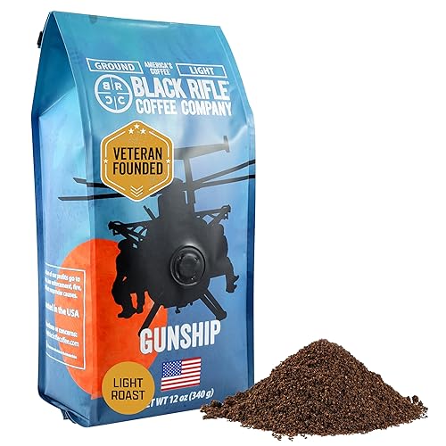 Black Rifle Coffee Company Gunship Roast, 12oz Bag, Ground Coffee Light ...