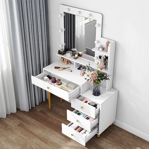 Tribesigns Tribesigns Vintage Vanity Table With Lighted Mirror Vintage