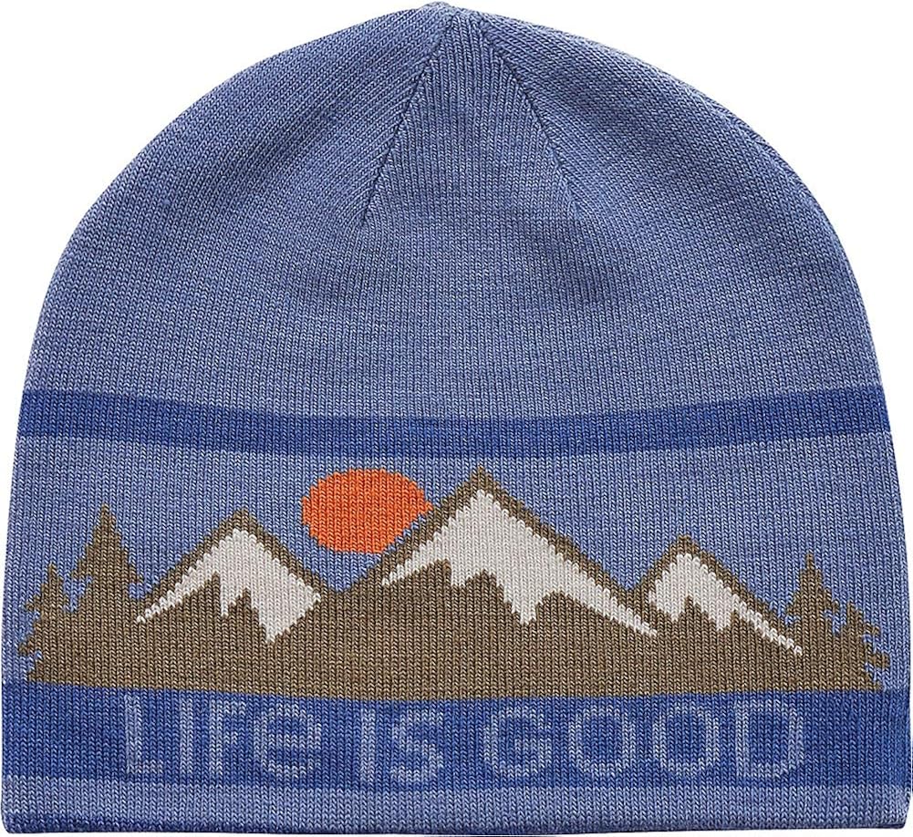 Life is good Unisex Reversible Cold Weather Beanie Hat, Vintage Blue ...