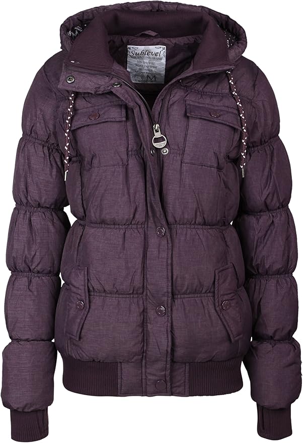 Sublevel winter jacket with thumb holes, Size:XXL;Color:Purple: Amazon ...