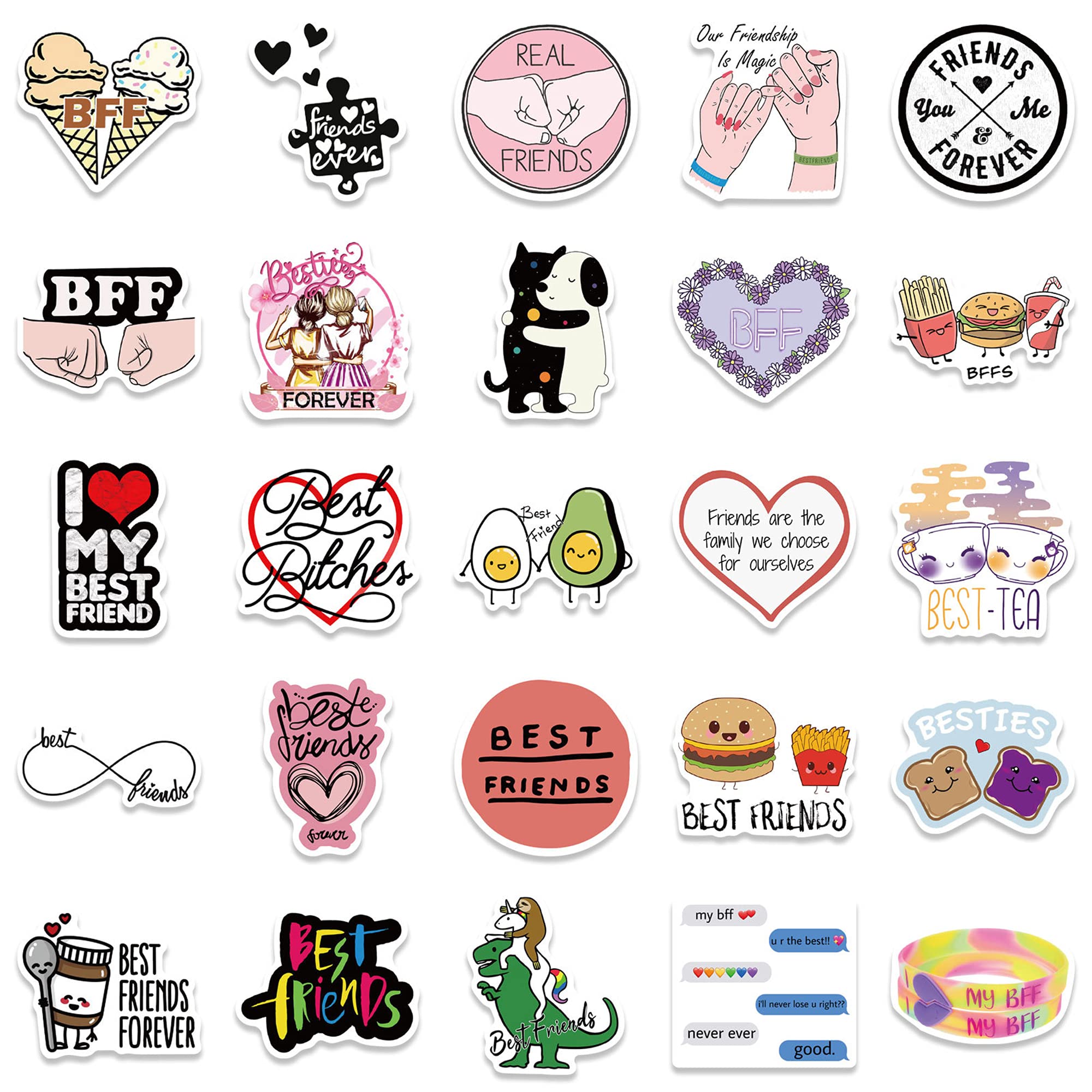 Mua BFF Stickers Pack, 50PCs, Best Friends Forever Aesthetic Vinyl Waterproof Decals, Stickers ...