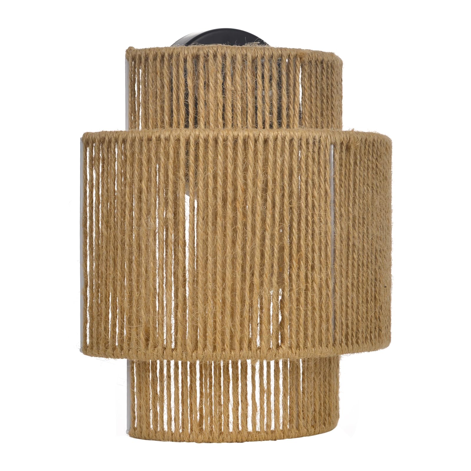 Arturesthome 1 Light Rustic Wall Sconces, Hand Woven Hemp Rope Light ...