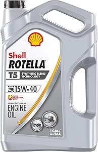 Amazon.com: Shell Rotella T5 Synthetic Blend 15W-40 Diesel Engine Oil ...