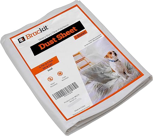 Extra-Thick Ultra Heavy Duty Large 2 x 3M (6.5 x 9.8ft) Coverage - Polythene Plastic Sheeting ...