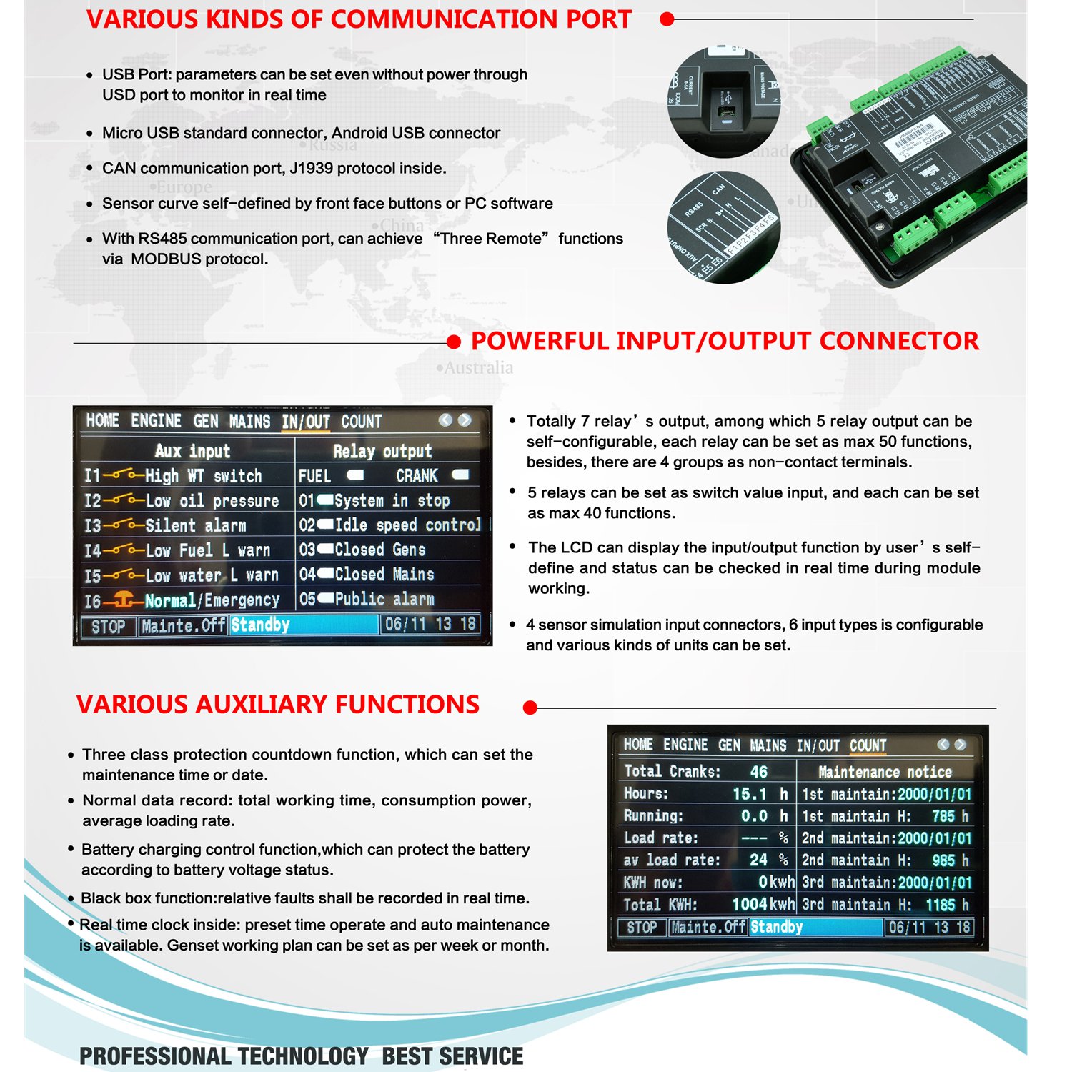 Mua Genset Generator Engine Control Module Panel 4.3 inch LCD Auto ...
