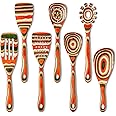 Amazon.com: Gudamaye Pakkawood 7-Piece Red Wooden Cooking Utensils ...