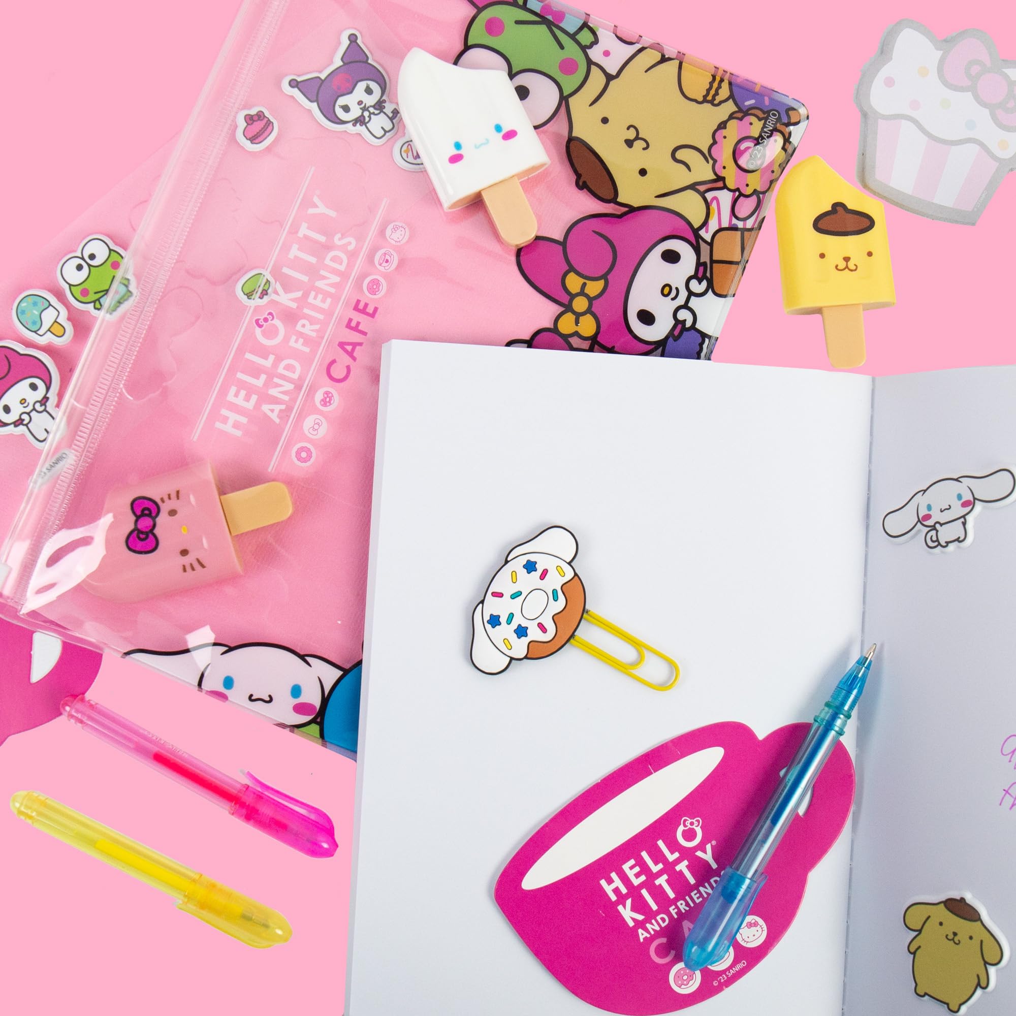 Mua & Friends Café Stationery Set, 22-Piece Sanrio Stationery, Cute ...