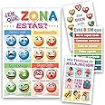 Amazon.com: DeeDee's Workshop 4 Spanish Feelings Chart For Kids ...