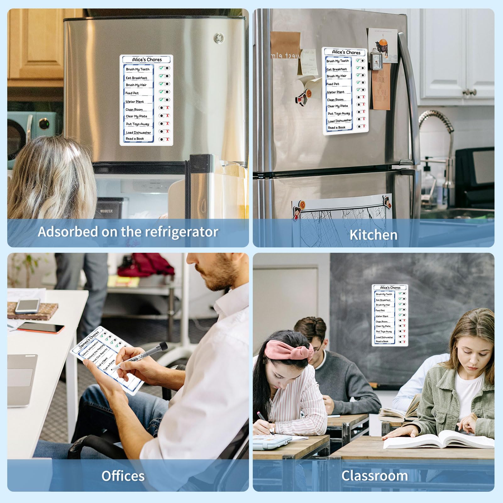Mua 2 Pcs Dry Erase Chore Chart for Kids - Magnetic Checklist and to Do ...