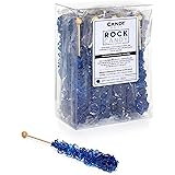 Amazon.com: Blue Rock Candy Crystal Sticks - Blue Raspberry Flavored ...