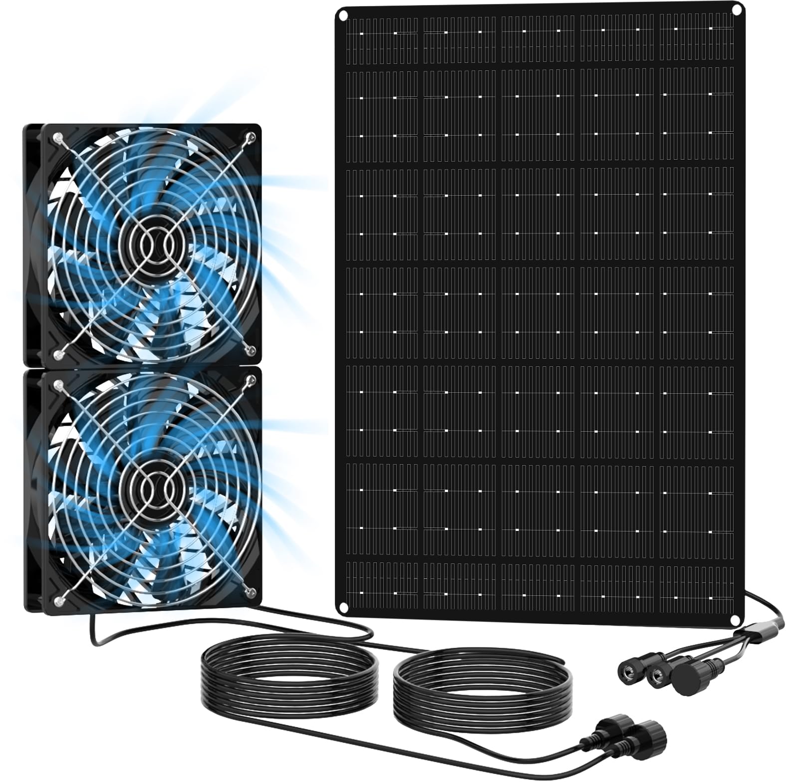 GYKZ Solar Powered Dual Fans Kit, Solar Exhaust Fan for Intake/Exhaust ...
