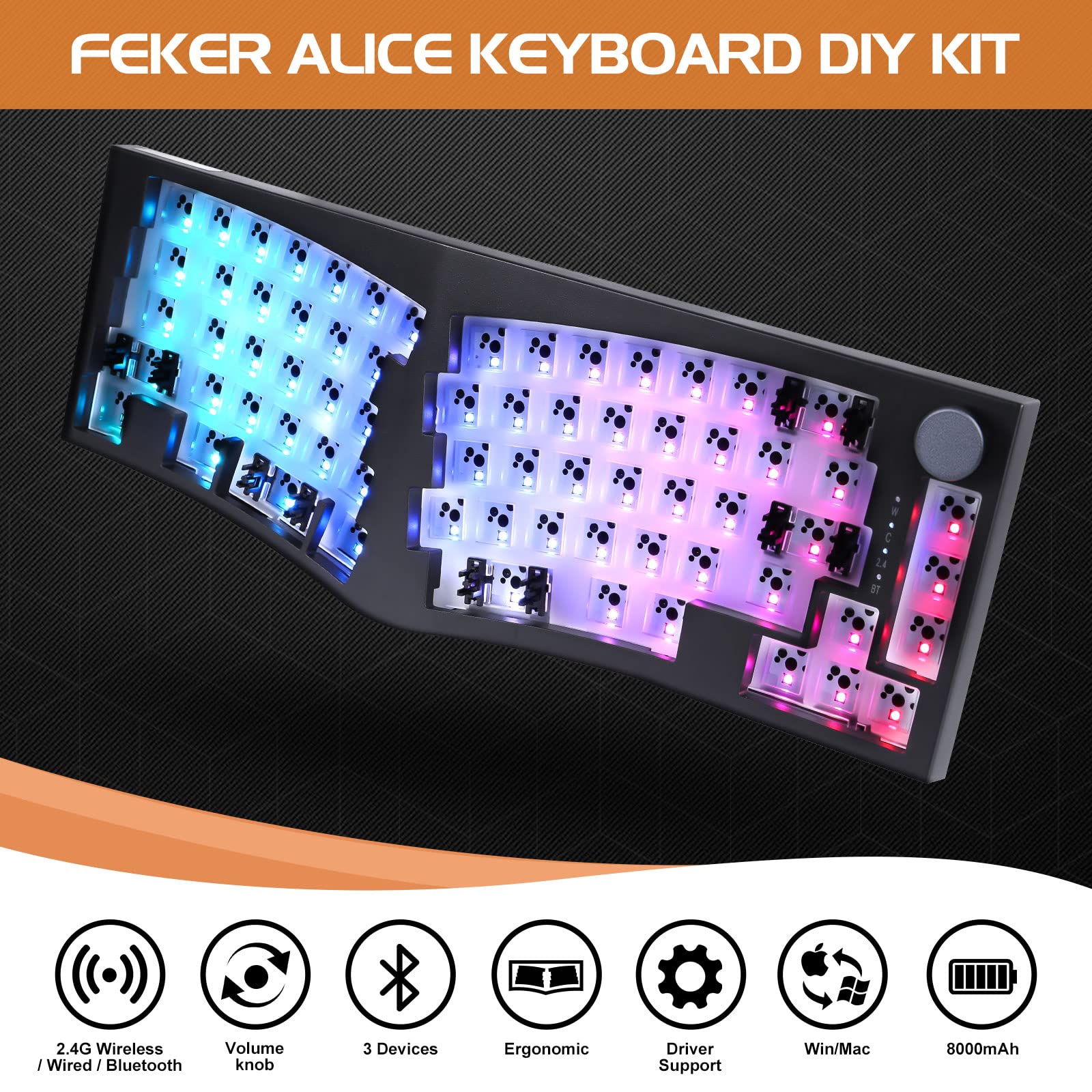 Mua Feker Alice 3 Mode 65% Gasket Mechanical Keyboard kit -Wireless ...