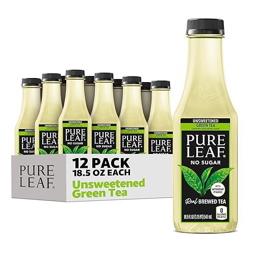 Pure Leaf Iced Tea, Unsweetened Green Tea, 18.5 fl Oz Bottles (Pack of ...