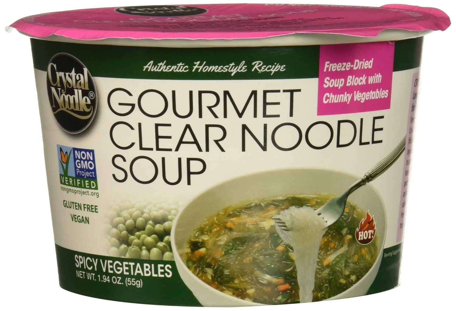Amazon.com : Crystal Noodle Non-GMO Long Noodle Soup, Spicy Vegetables ...