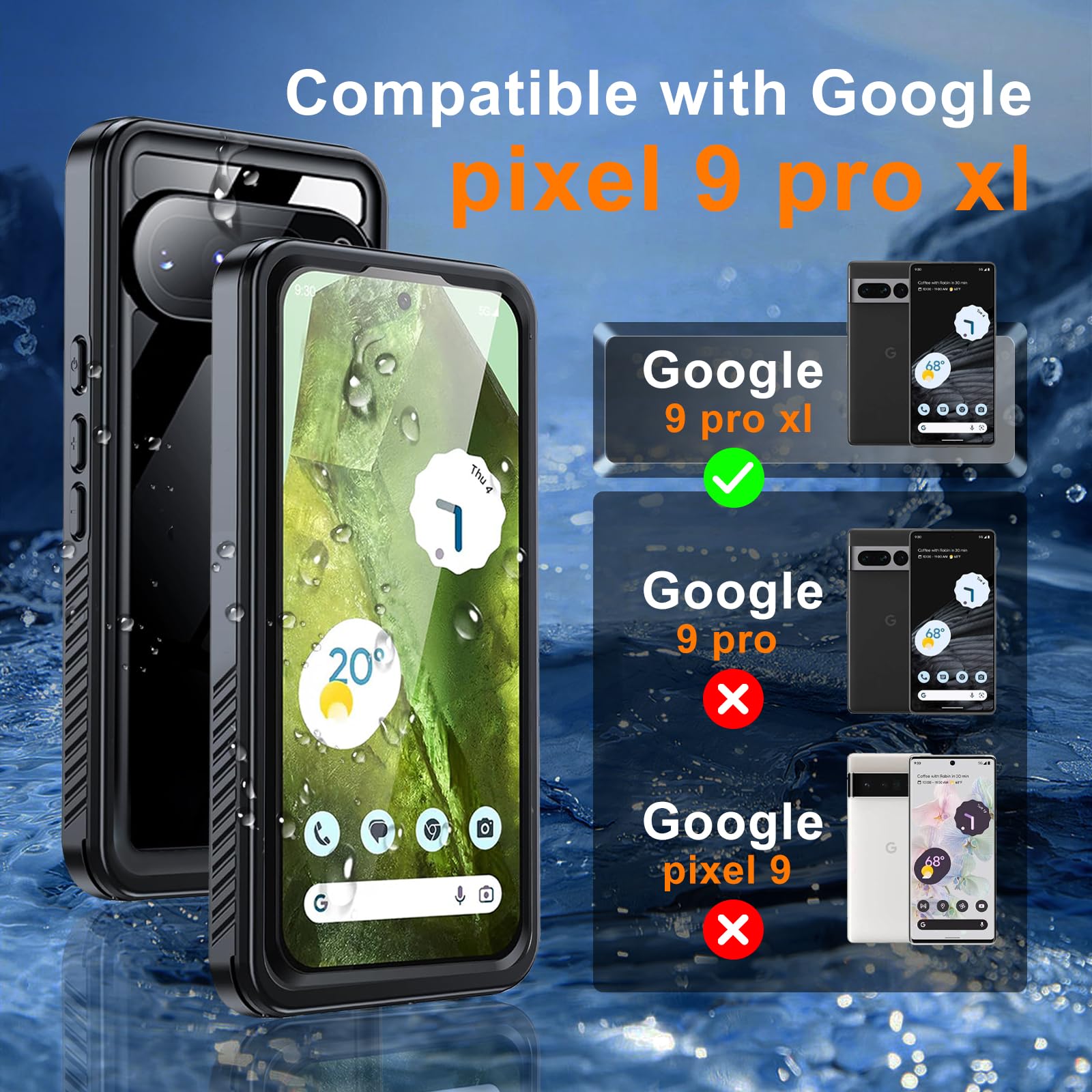 Mua Hualele Pixel 9 Pro XL Case Waterproof Built-in Screen Protector ...