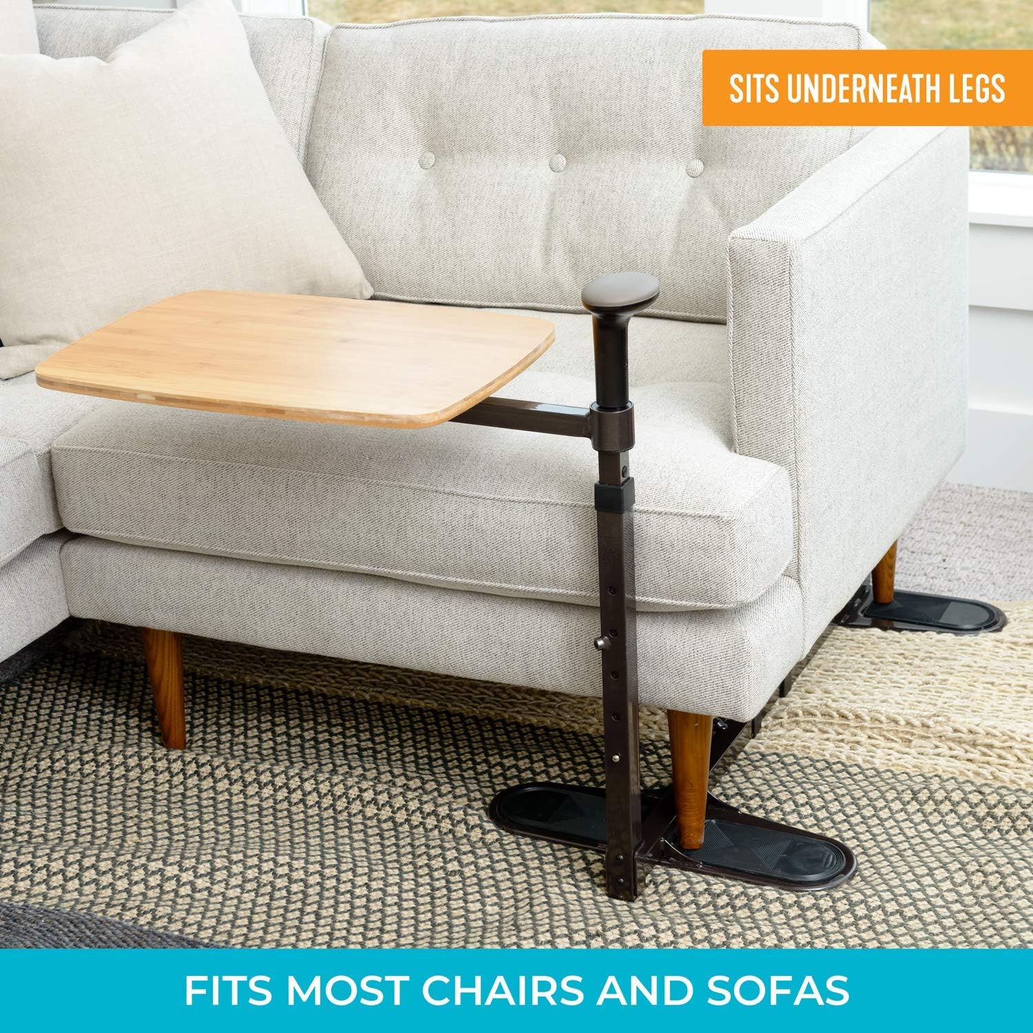 Stander Omni Tray Table, Adjustable Bamboo Swivel TV and Laptop Table ...