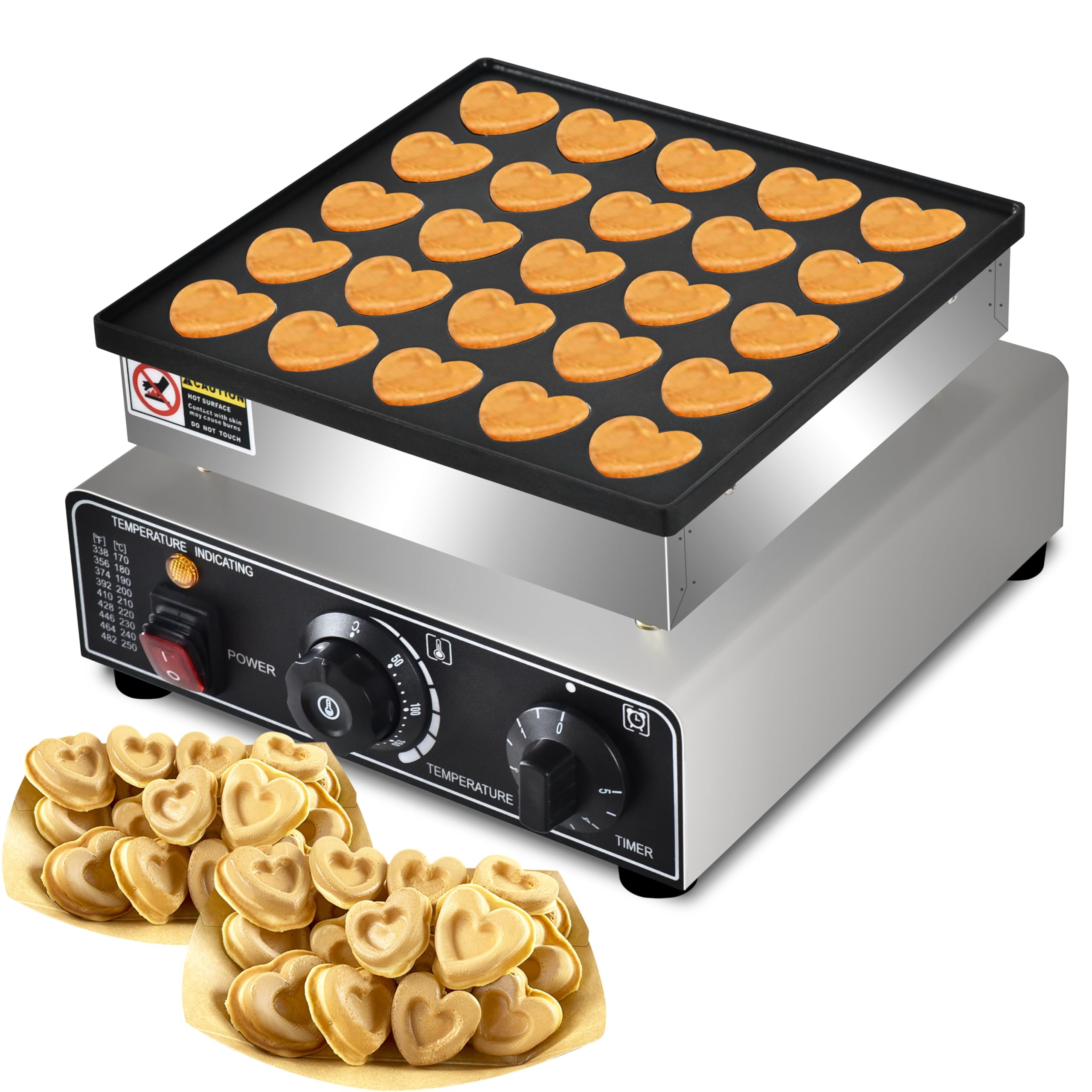 Mini Dutch Pancake Maker? Heart-Shaped Dutch Pancake Machine,25PCs 950W ...