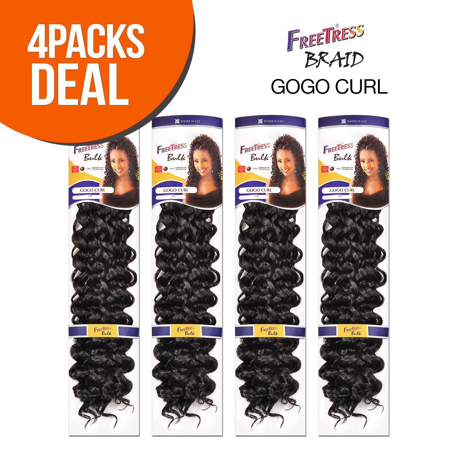 Amazon.com : Synthetic Hair Braids FreeTress GoGo Curl (4-PACK, 2) : Beauty