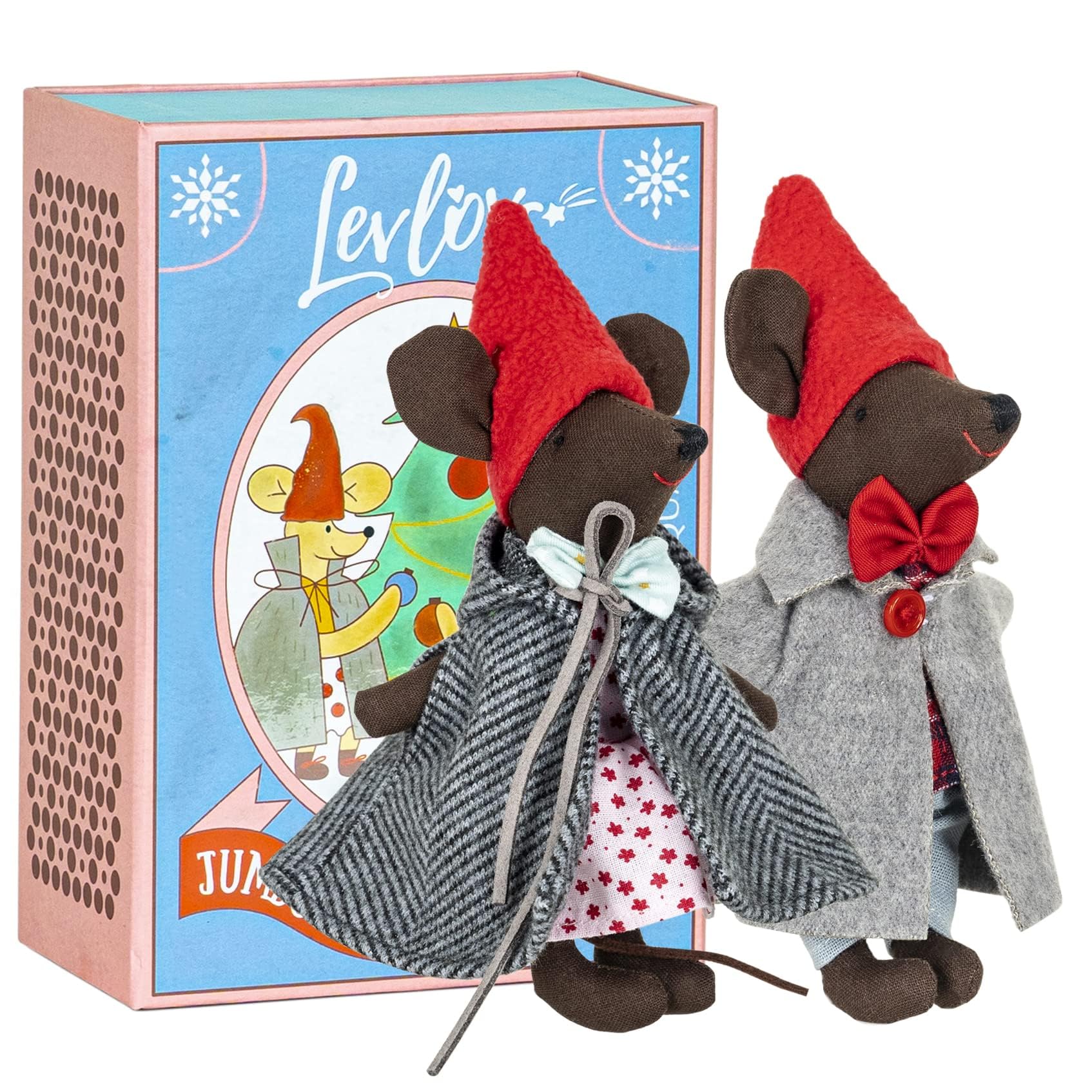 LEVLOVS Christmas Dolls Christmas Mice Winter Mice Mouse in a Matchbox ...