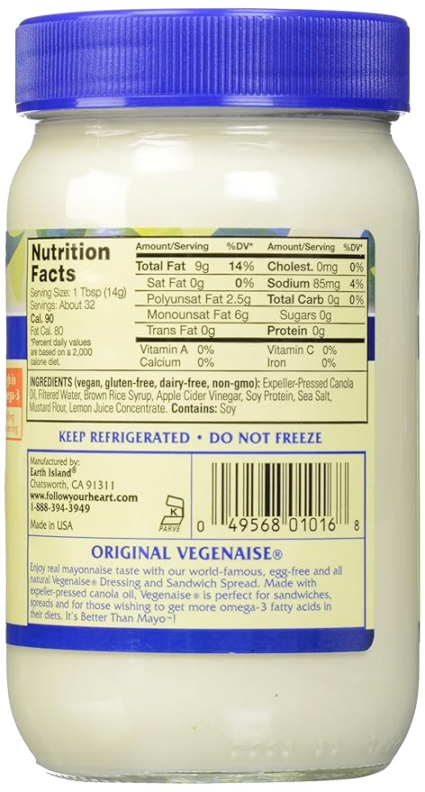 Vegenaise Nutrition Facts | Besto Blog