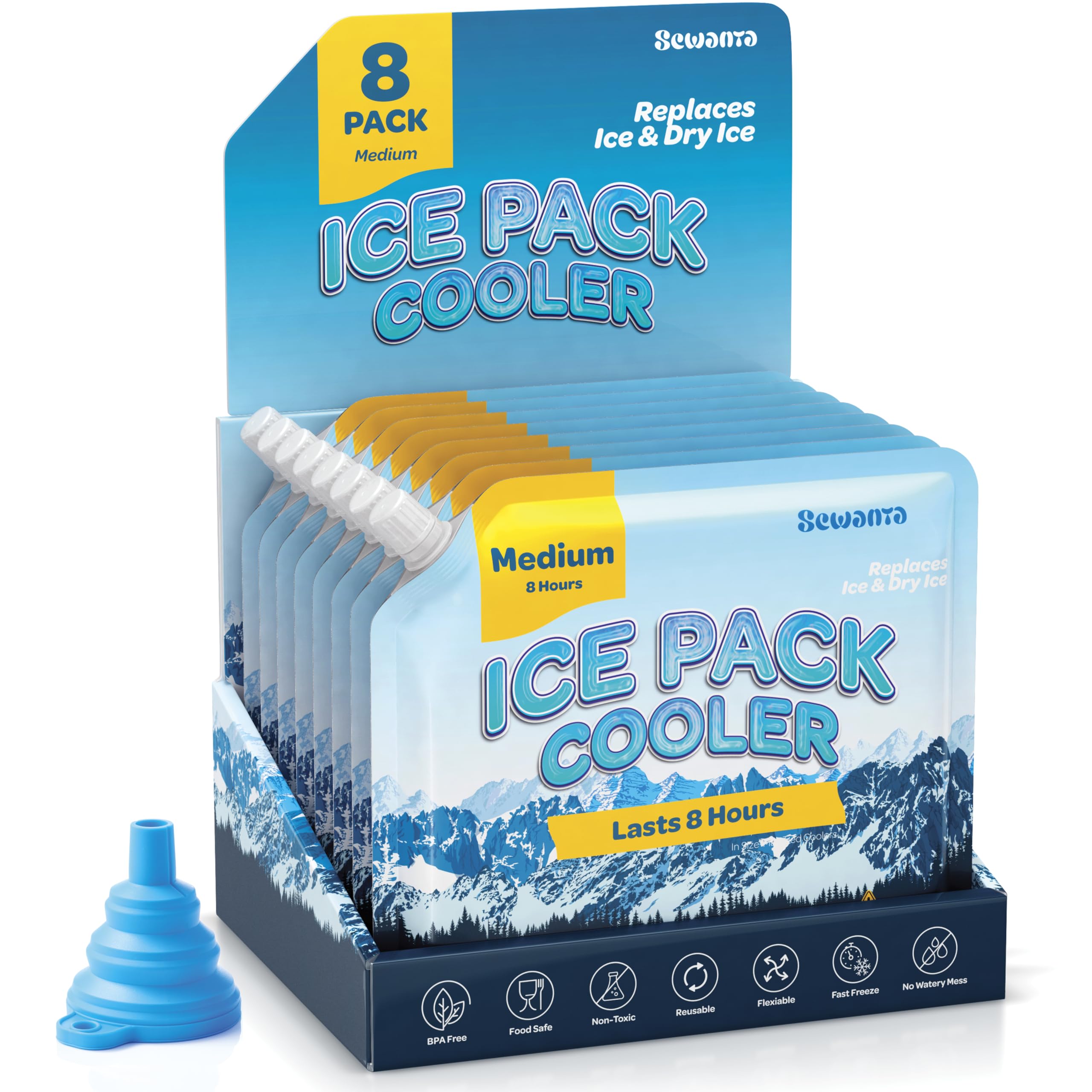 Reusable Ice Packs for Lunch Boxes, Coolers (8 Pack) Ice Pack for ...