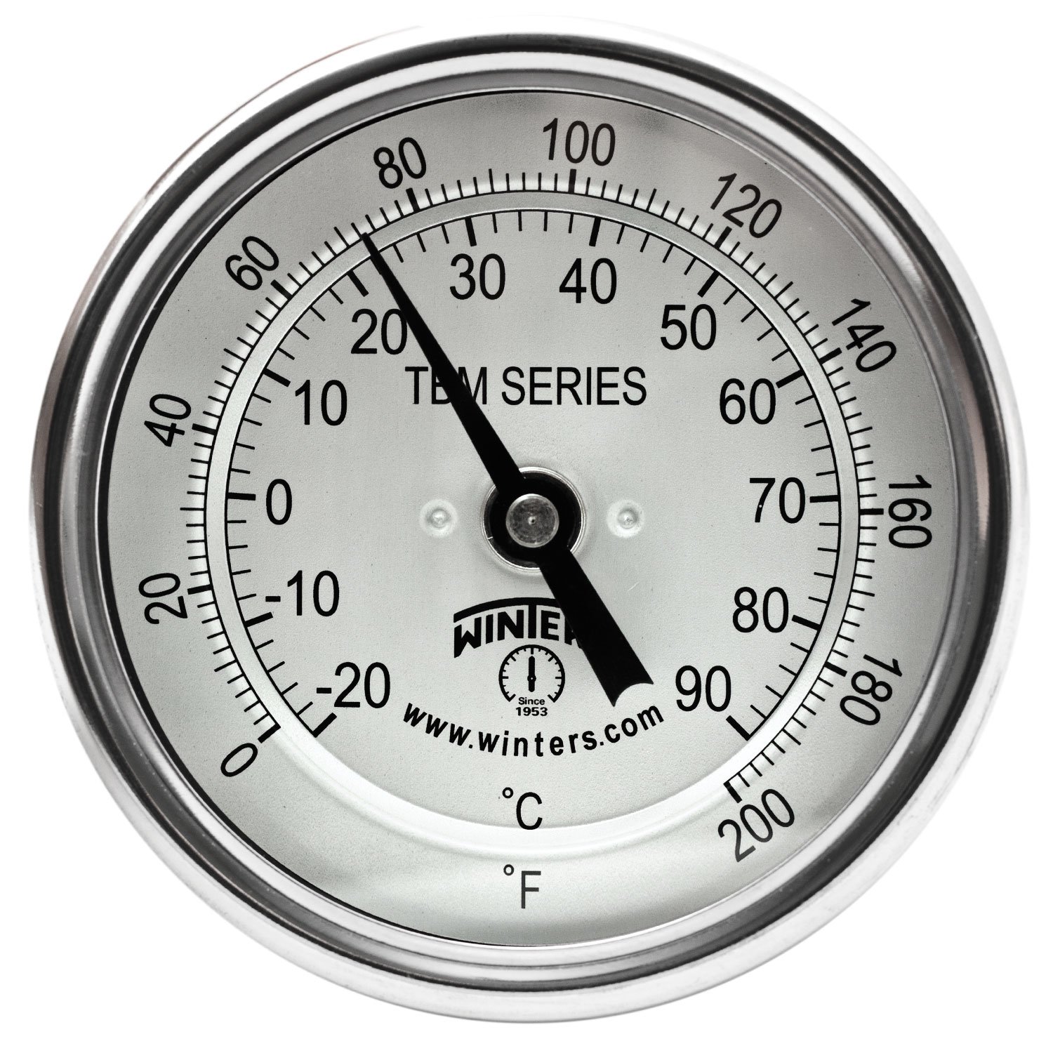 Winters TBM Series Stainless Steel 304 Dual Scale Bi-Metal Thermometer ...