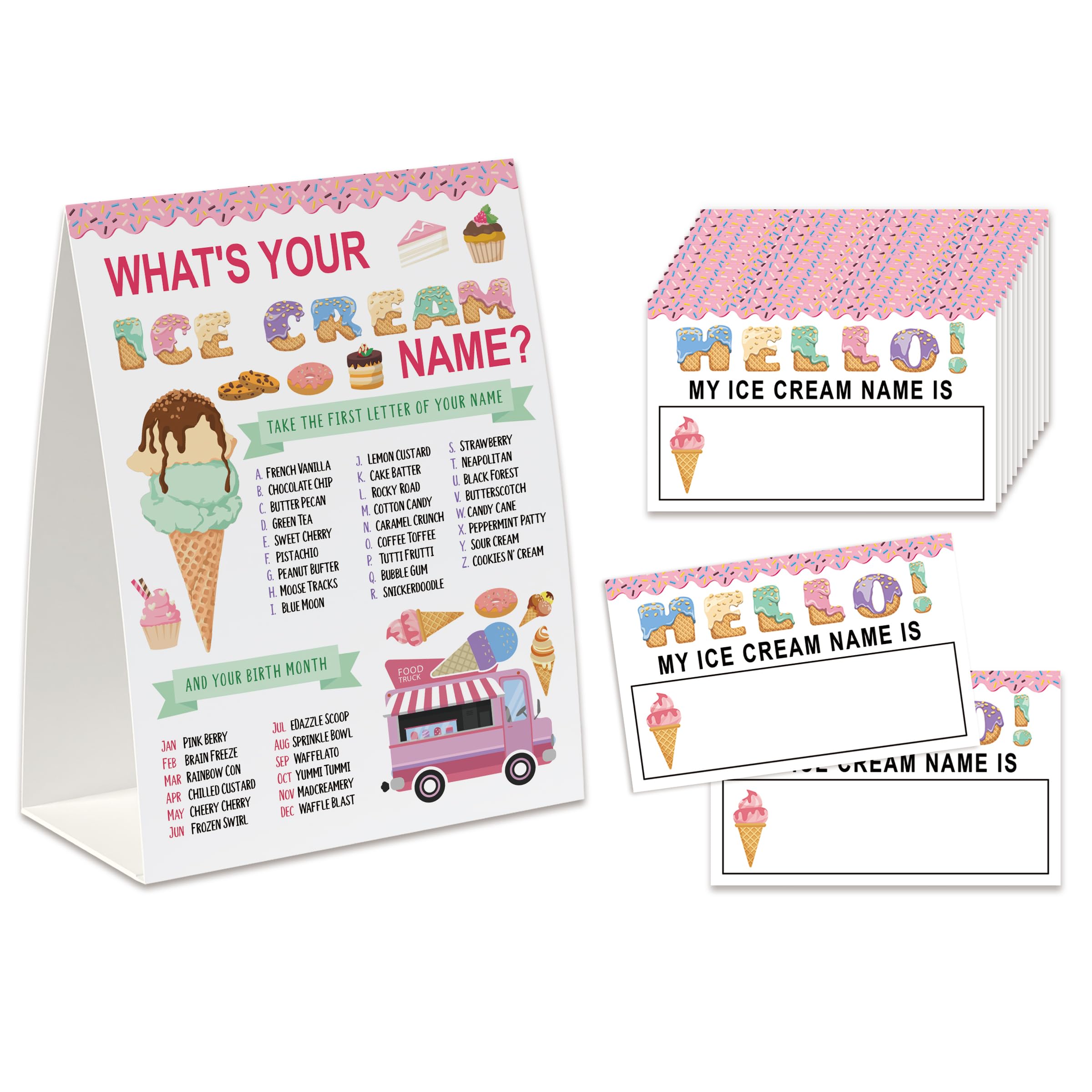 Ice Cream Birthday Party Game, What’s Your Ice Cream Name Game(One ...