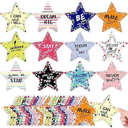 72 Pieces Classroom Bulletin Board Decorations Stars Cutouts Positive ...