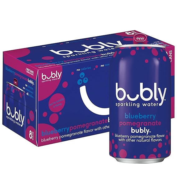 bubly Sparkling Water, Blueberry Pomegranate, 12 fl oz Cans (8 Pack): Amazon.com: Grocery ...