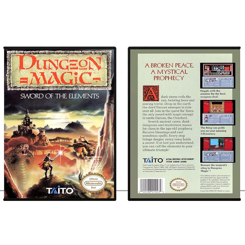 Amazon.com: Dungeon Magic: Sword of the Elements | NES - Game Case ...