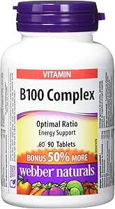 Webber Naturals Vitamin B100 Complex Tablet, 100mg: Amazon.ca: Health ...
