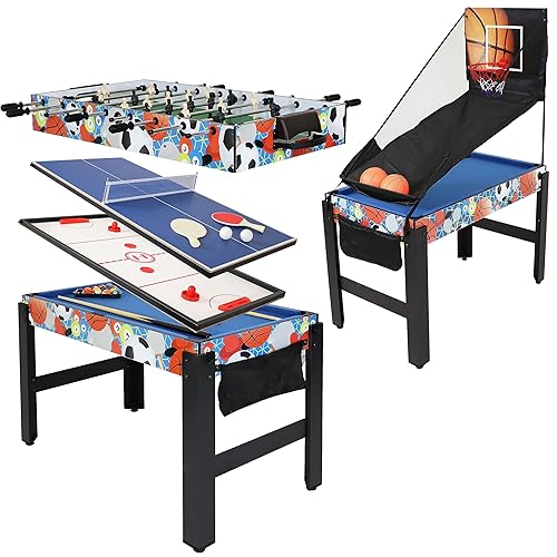 Sunnydaze 5-in-1 Multi-Game Table for Kids - Combo Game Table with ...
