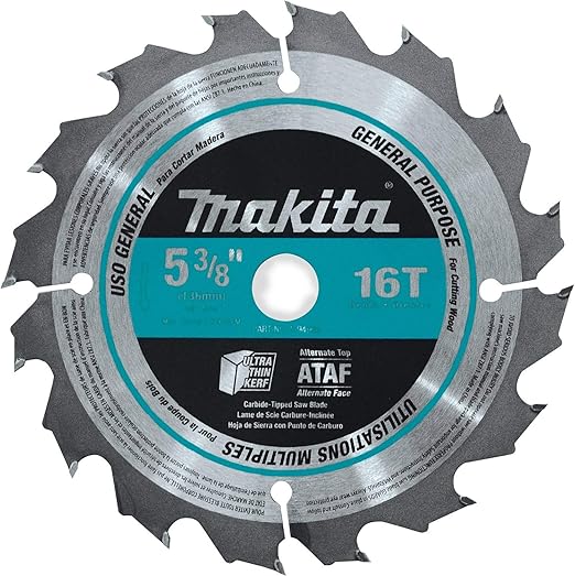 Makita A-94904 Tungsten Carbide Tipped Saw Blade 5-3/8-Inch 16Tooth ...