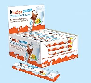 Kinder Chocolate Single Bars, 36 Count Individually Wrapped Milk ...