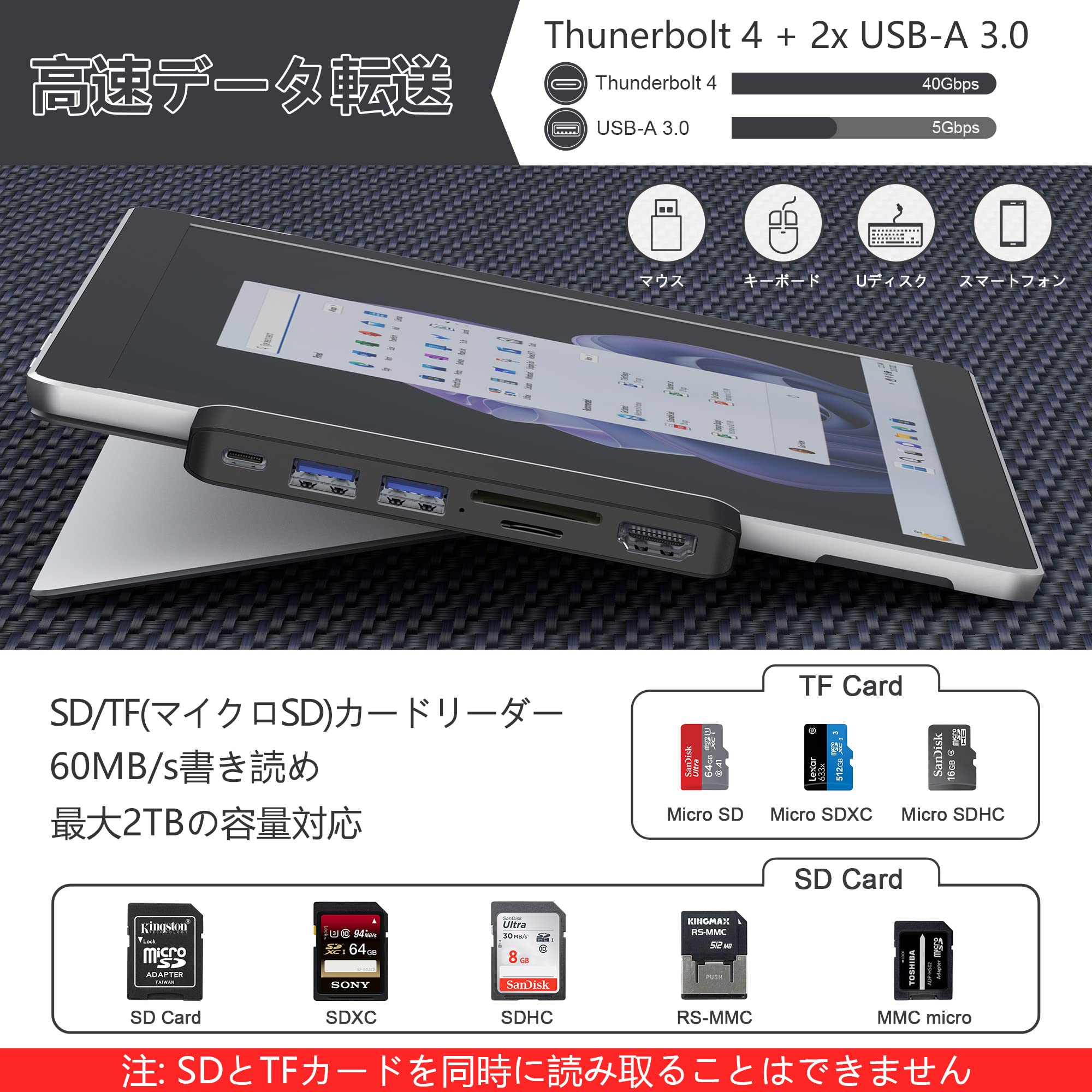 Mua Surface Pro9 USB Hub 6-in-2 Expansion Multiport Thunerbolt4 USBC 4K ...