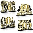Amazon.com: 4 Pcs 60th Birthday Table Decorations Vintage 1965 Black ...