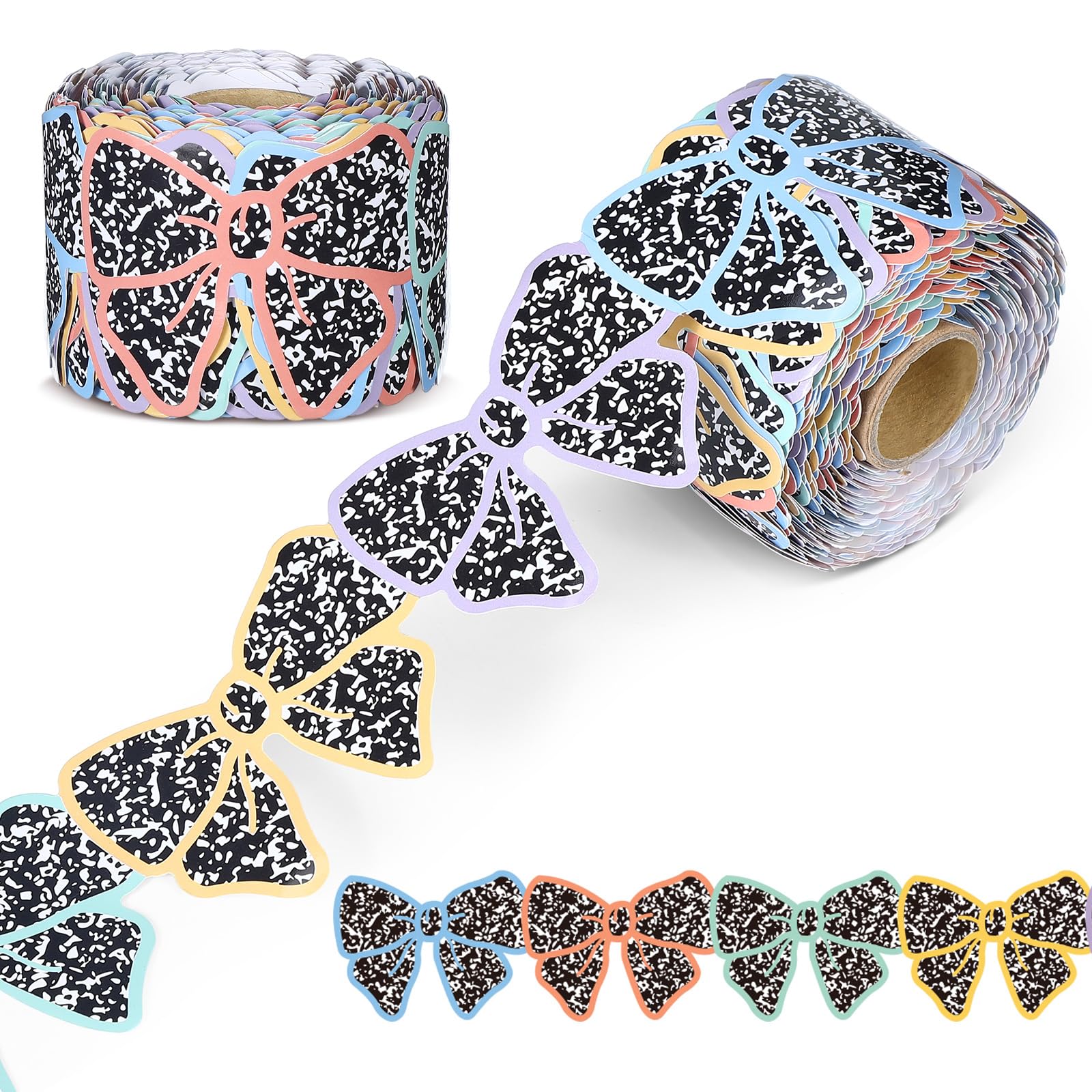 AmazingSpark 65 Feet Composition Bulletin Board Borders Pastel Bow ...