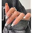 Amazon.com: Morily Light Pink White French Tip Press on Nails, 30Pcs ...